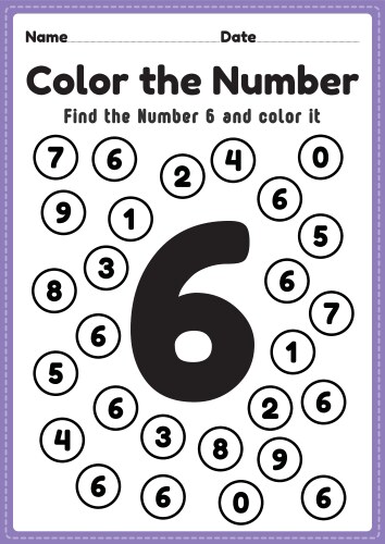 Number worksheets for preschool 9 coloring Vector Image