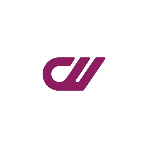 Letter cw geometric line logo Royalty Free Vector Image