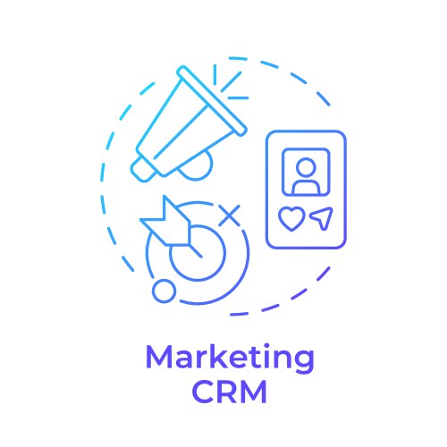 Sales crm blue gradient concept icon Royalty Free Vector