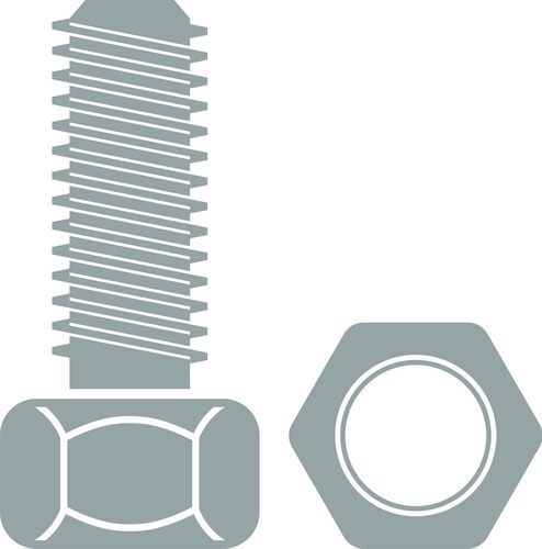 Hex bolt line outline icon Royalty Free Vector Image