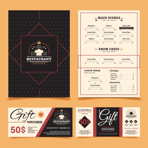 Alcohol cocktails drink menu card template Vector Image