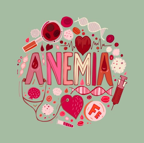 Anemia symptoms icons Royalty Free Vector Image