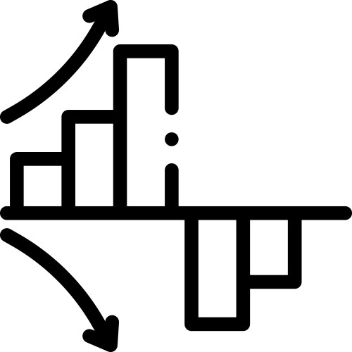 Bar chart icon thin linear style design isolated Vector Image