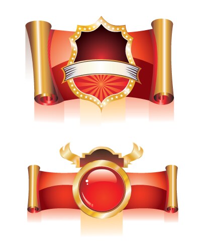 Gold scroll closed Royalty Free Vector Image - VectorStock