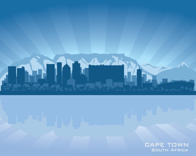 City skyline set 5 silhouettes of south africa Vector Image