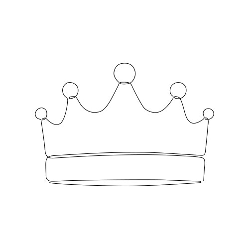 Single Line King Crown Royalty Free Vector Image