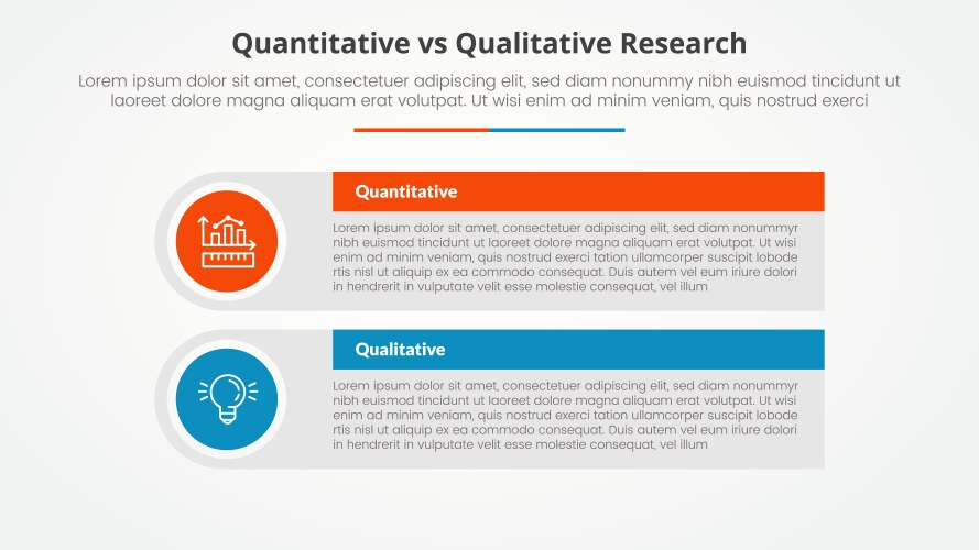 Quantitative vs qualitative research data Vector Image