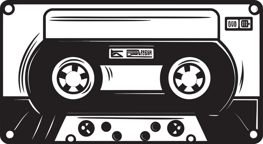 Old school audio cassette tape deck graphics Vector Image