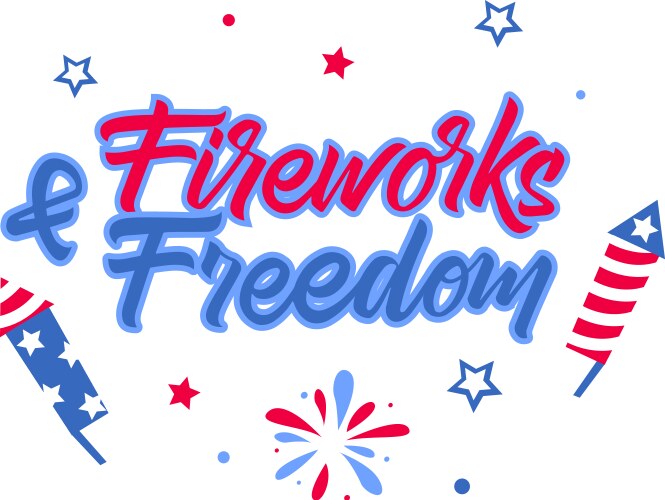 Freedom fourth july hand written ink lettering Vector Image