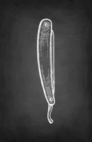 Folding straight razor ink sketch Royalty Free Vector Image