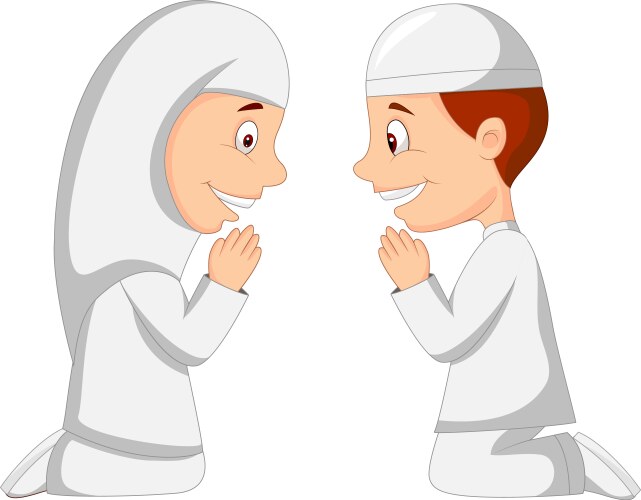 Cartoon muslim kids Royalty Free Vector Image - VectorStock
