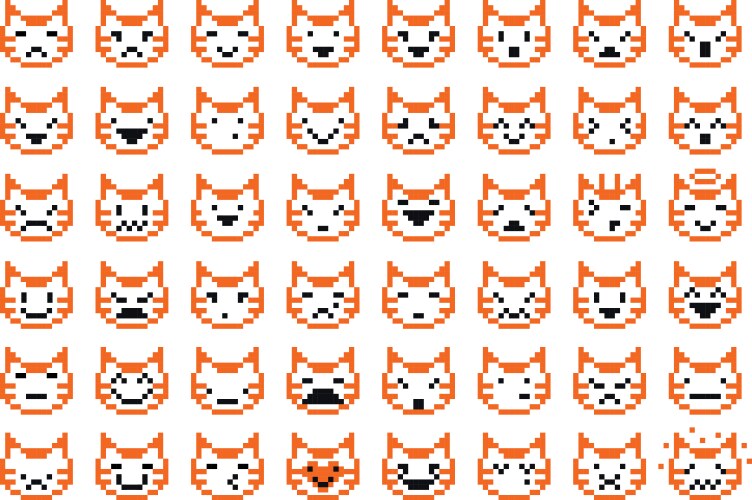 Cat Pixel Vector Images (over 1,200)