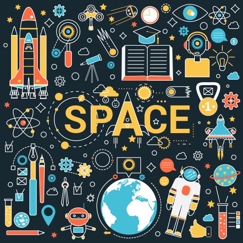 Cartoon space Royalty Free Vector Image - VectorStock