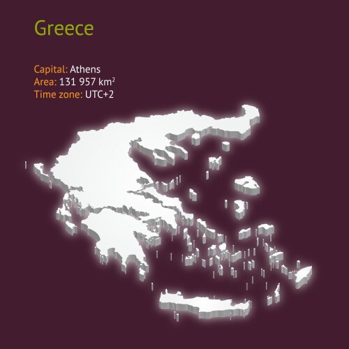 Dottedgreece map with blue background Royalty Free Vector