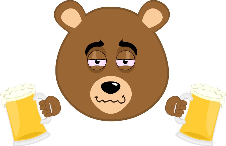 Drunk cow head beers Royalty Free Vector Image