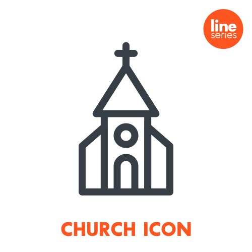 Church line icon religion and building chapel Vector Image