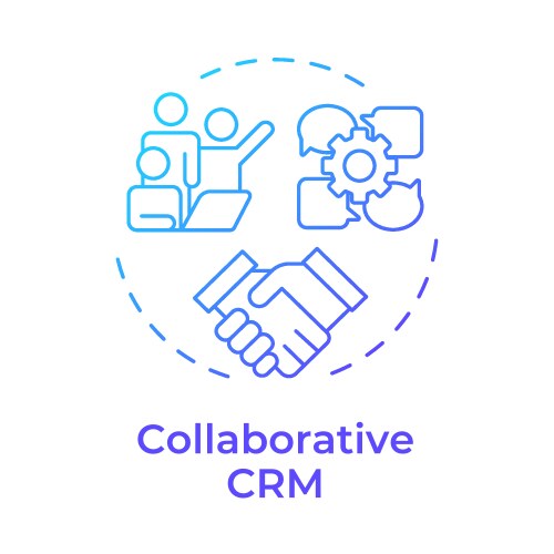 Sales crm blue gradient concept icon Royalty Free Vector