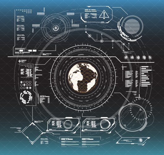 Orange and blue infographics as head-up display Vector Image