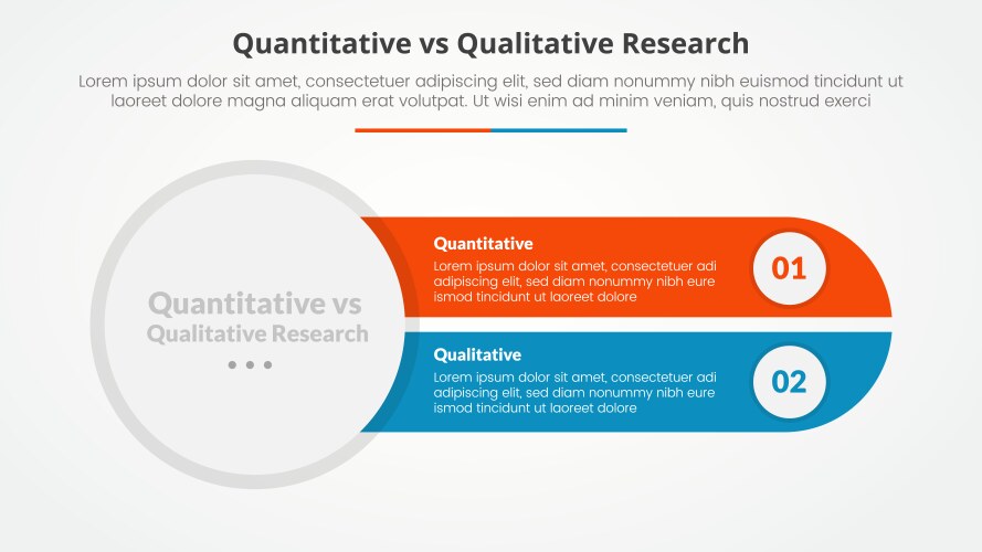 Quantitative vs qualitative research data Vector Image
