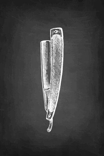 Folding straight razor ink sketch Royalty Free Vector Image