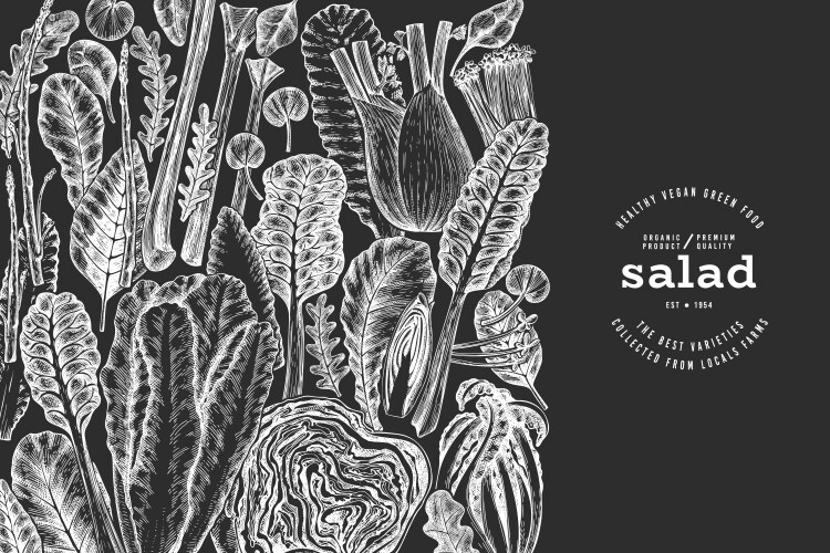 Green vegetable design template hand drawn Vector Image