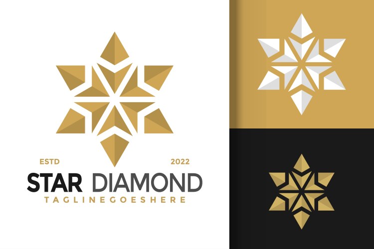 Luxury diamond star logo design brand identity Vector Image