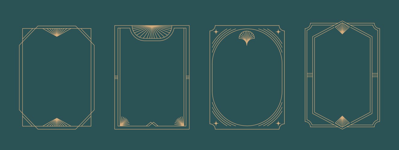 Golden geometric frames in art deco style luxury Vector Image