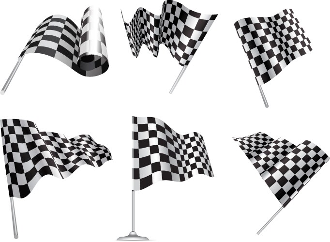 Checkered short flags set Royalty Free Vector Image Checkered short flags set Royalty Free Vector Image