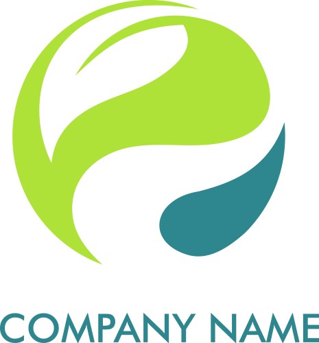 Circle leaf eco logo Royalty Free Vector Image