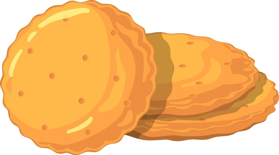 Salt squared biscuit pile cartoon cookie icon Vector Image