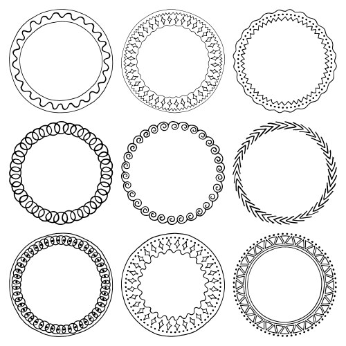 Set of four clean plates with coloured borders Vector Image