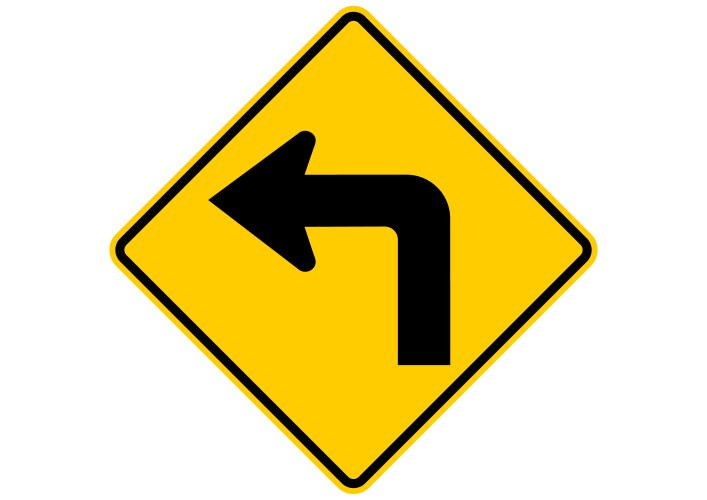 Turn left Royalty Free Vector Image - VectorStock