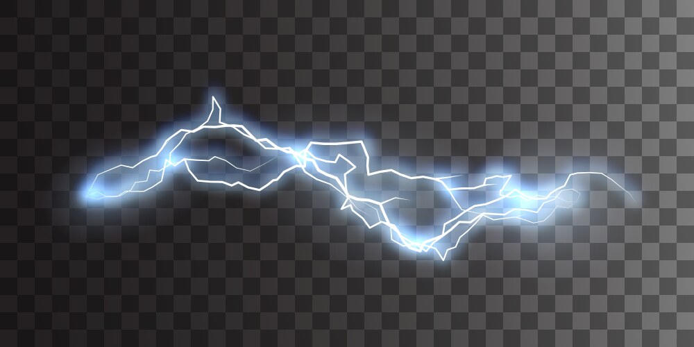 Electric lightning effect realistic thunderbolt Vector Image