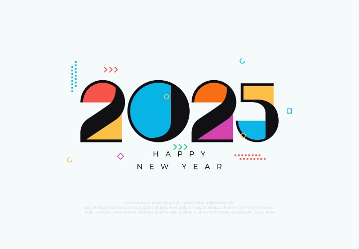 Retro classic colorful number 2025 for the happy Vector Image