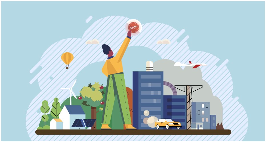 Climate change save the planet earth pollution Vector Image