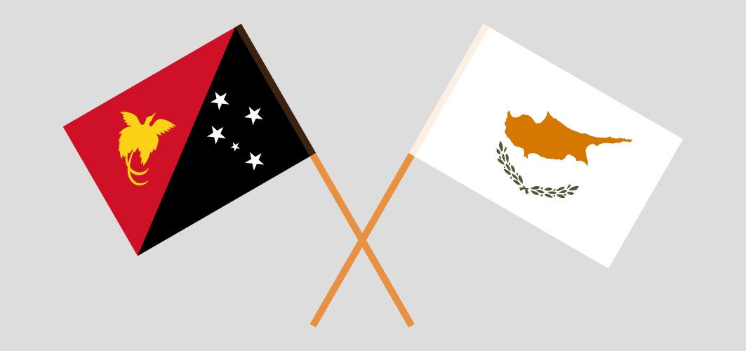 Crossed flags of papua new guinea and the state Vector Image