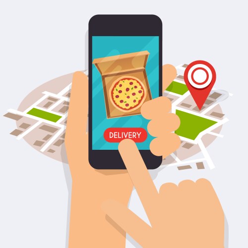 Smartphone order internet delivery purchase goods Vector Image