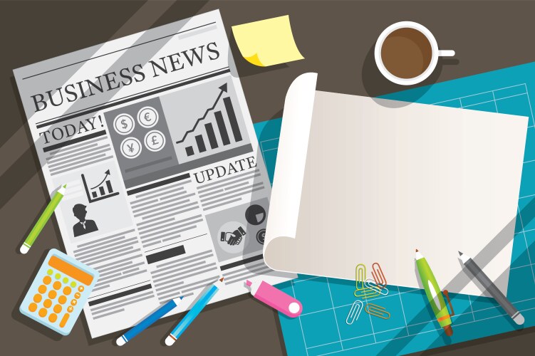 Office supplies and stationery paper background Vector Image