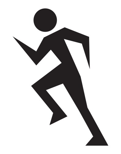 Silhouette athlete running icon Royalty Free Vector Image