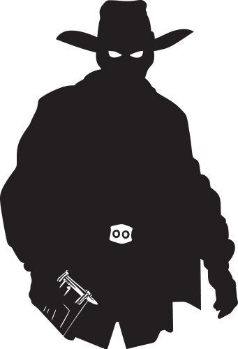 Outlaw oasis cartoon cowboy robber icon design Vector Image
