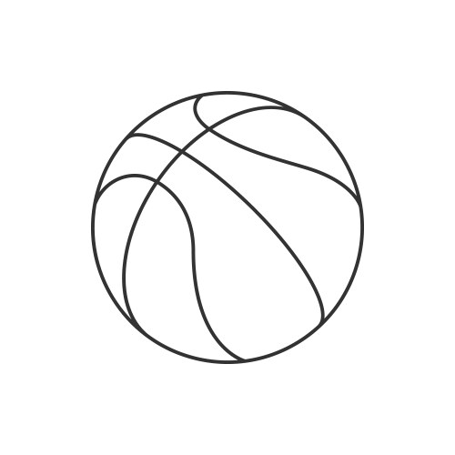 Basketball ball simple black icon Royalty Free Vector Image