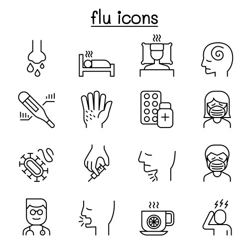 Sick icon set Royalty Free Vector Image - VectorStock