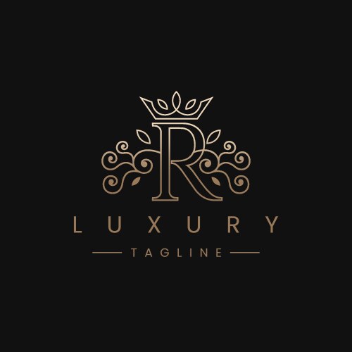 R luxury letter logo design Royalty Free Vector Image
