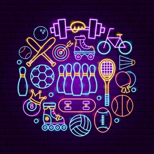 Soccer sport neon banner design Royalty Free Vector Image