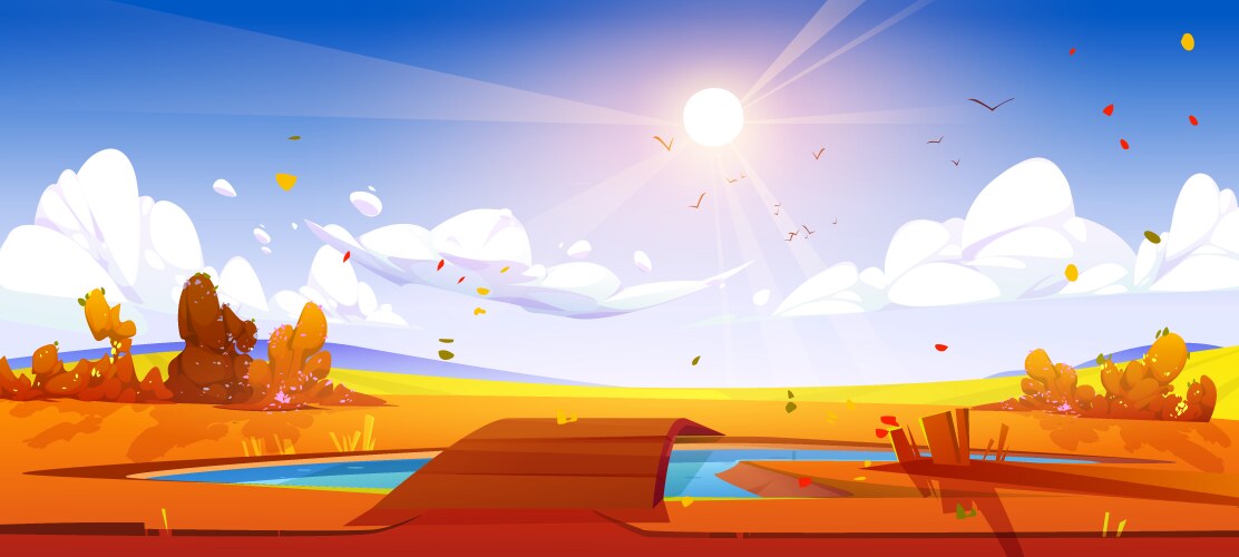 Arctic landscape cartoon winter scene Royalty Free Vector
