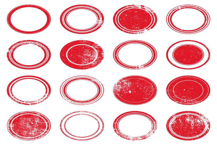 Grunge texture stamp rubber red circle stamps Vector Image