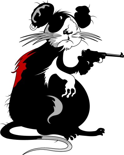 Evil black rat cartoon Royalty Free Vector Image