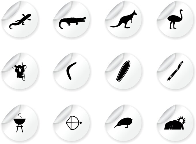 Australian animal icons Royalty Free Vector Image