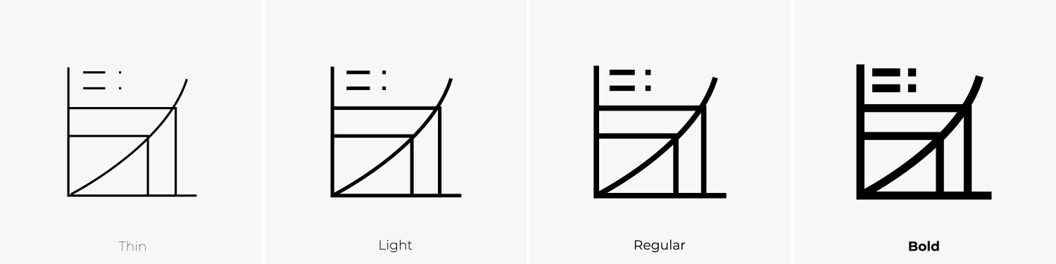 Diagram icon thin light regular and bold style Vector Image