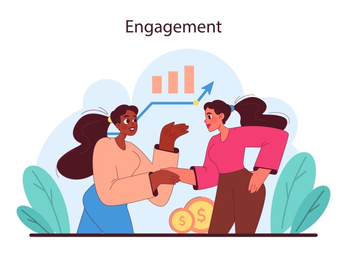 Engagement concept vibrant interaction between Vector Image